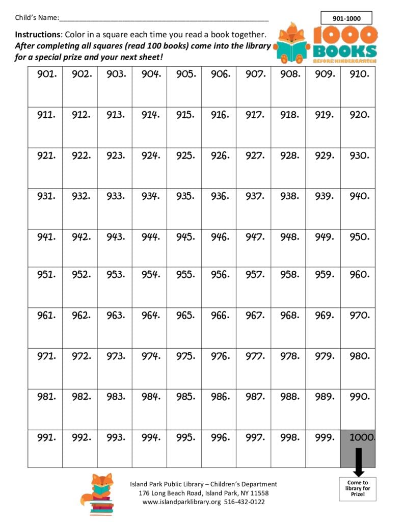 1000 book number 901-1000